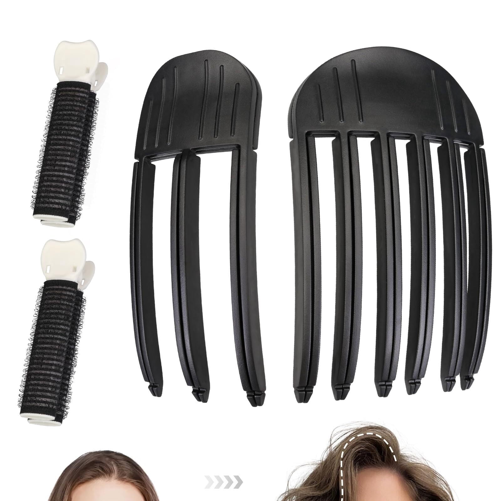 sw 2 PCS Wind Shaping Styling Comb for Fluffy Bangs, 3/6 Teeth High ...