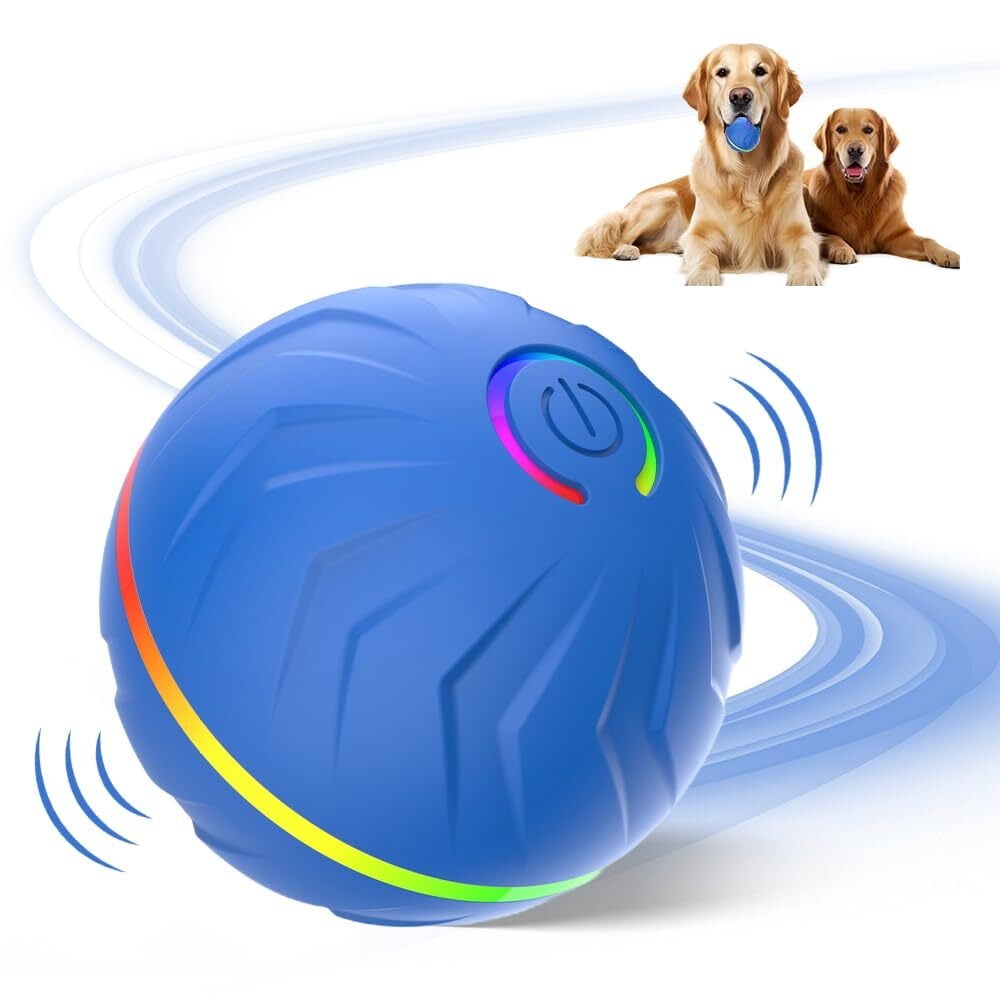 wangqiang Automatic Bouncing Ball Toy for Dog, Automatic Moving Cat Ball Toy Interactive Self ...