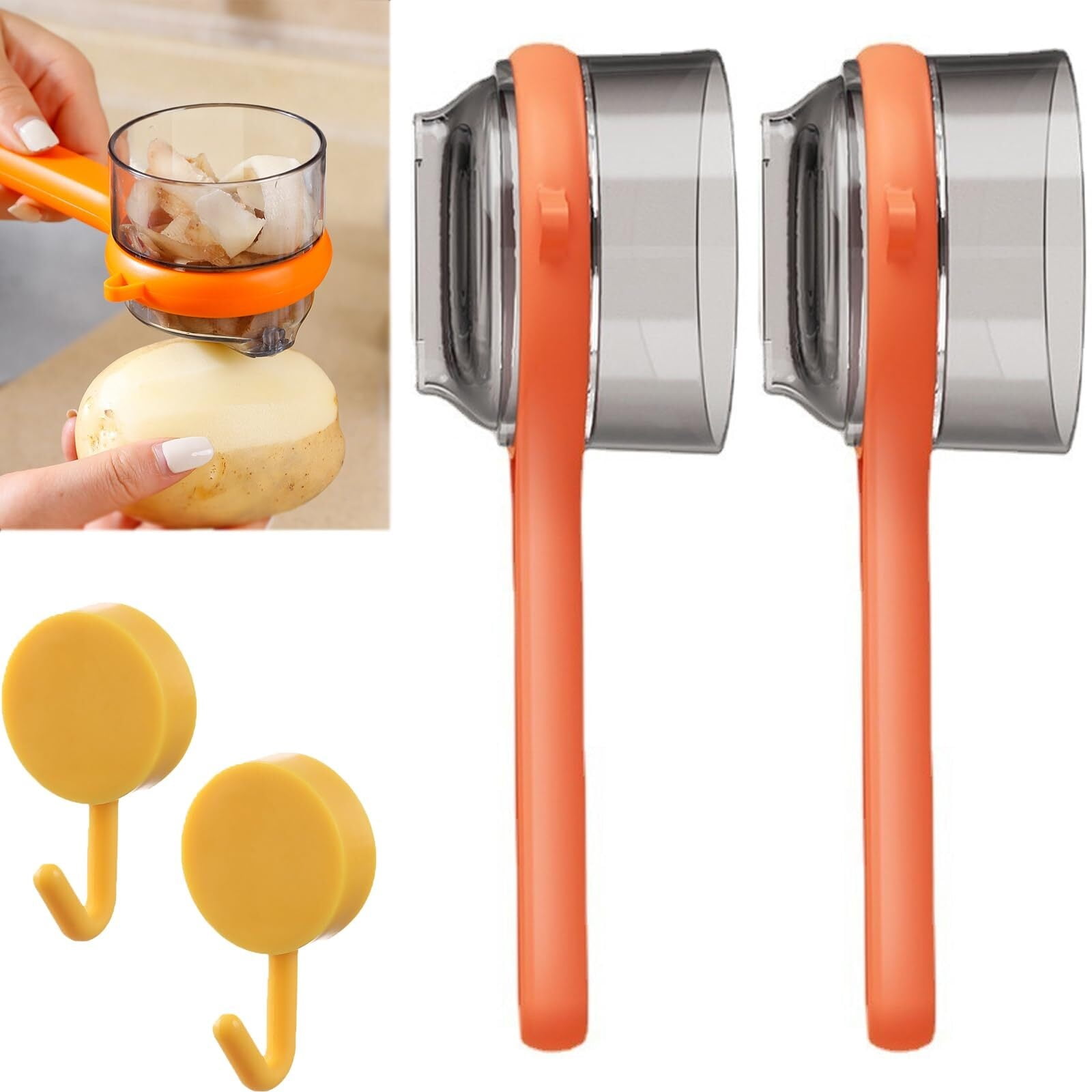 wangqiang Double-Sided Stainless Steel Blade Peeling Knife with Storage ...