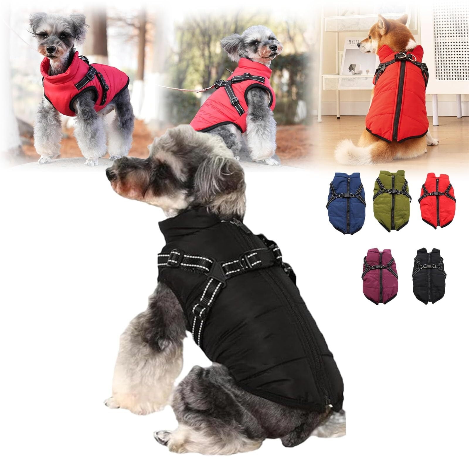 wangqiang Furry King Dog Winter Coat, Furry Jacket for Dogs, Furry King Dog Winter Coat with ...