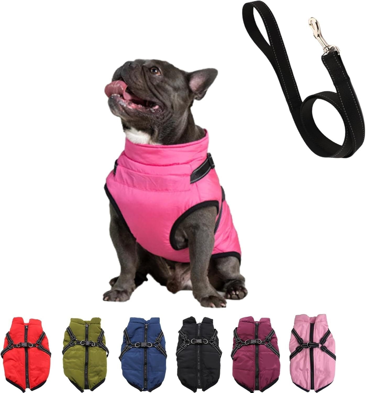 wangqiang Furry King Dog Winter Coat, Furry Dog Jacket with Harness ...