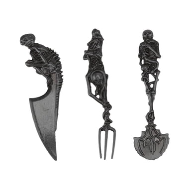 5 Piece Halloween Skull Silverware Set, Stainless Steel Flatware Set ...