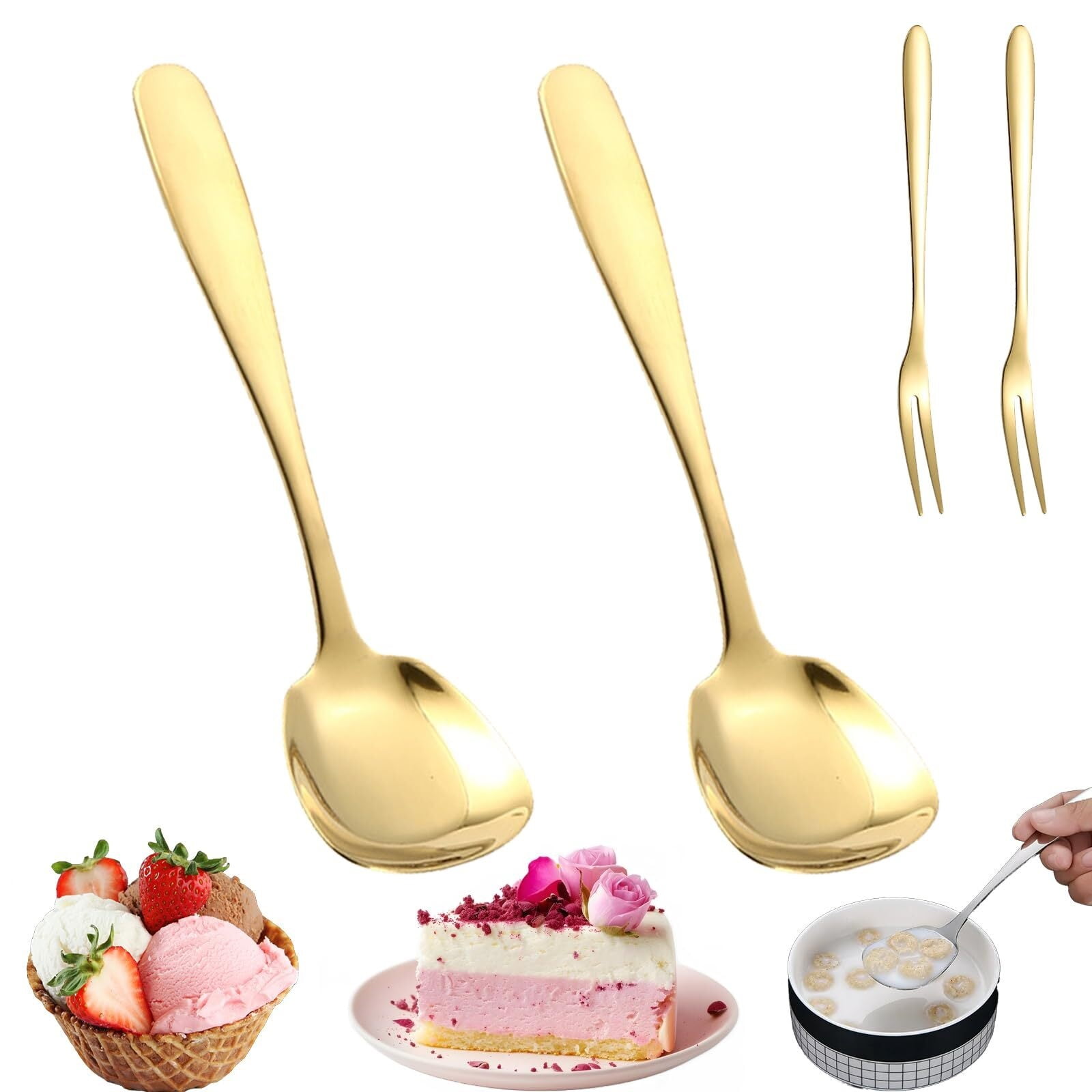 wangqiang Square Head Stainless Steel Spoons, Square Head Spoon Set of ...