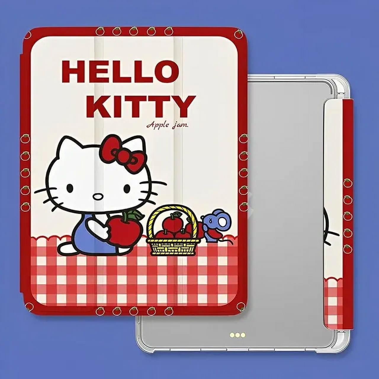 wangyu Kawaii Sanrio Hello Kitty Three Fold IPad Case Transparent Cover with Pen Slot for IPad ...