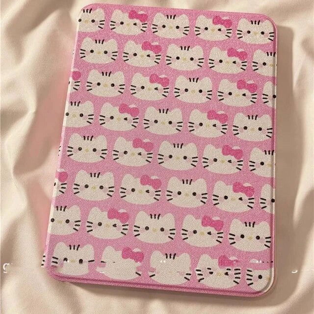 wangyu New Sanrio Cute Hello Kitty IPad Case Kawaii Pink Cartoon Rotate ...