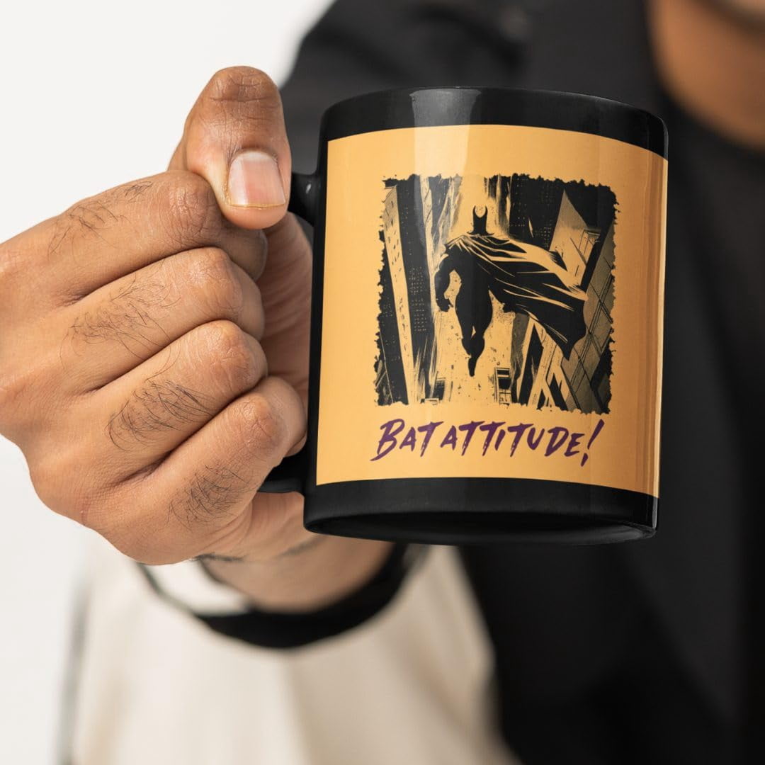 waohhARTZ Bat Attitude Batman Mug for Boys Ceramic Black 325ml ...