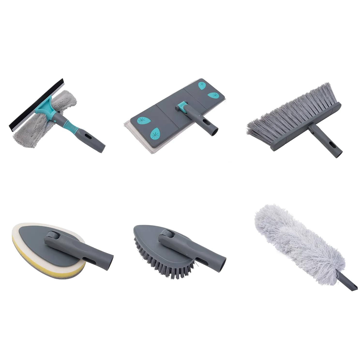 waqif 7 in 1 kit Smart mop Broom Microfiber Duster Scrub SpongeWindow ...