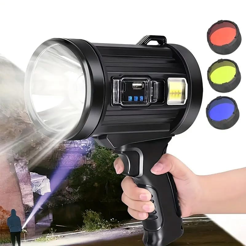 waqif Outdoor Super Bright LED Searchlight Rechargeable Spotlight IPX5 ...
