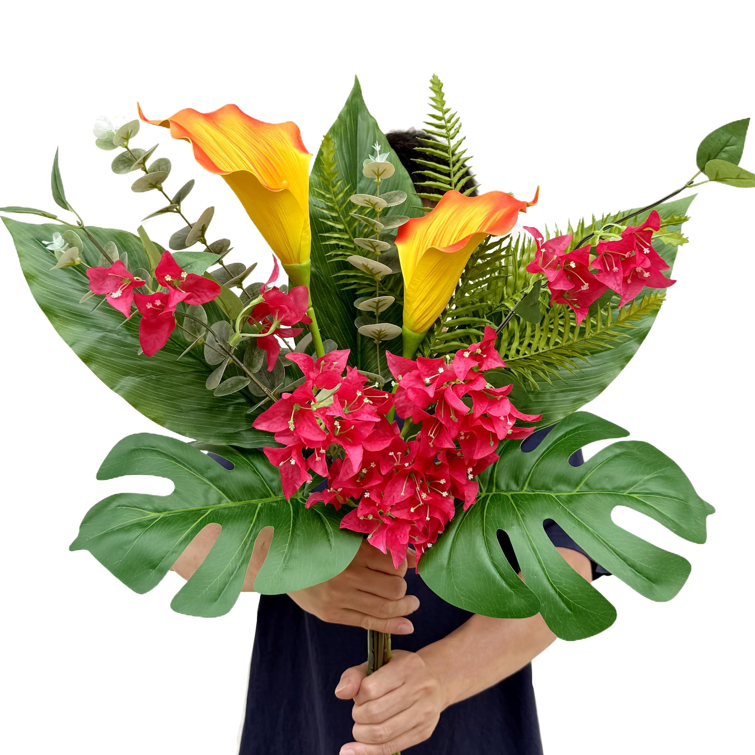wardbum Artificial Tropical Bouquet Calla Lily Bougainvillea Flowers ...