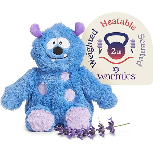 warmies Microwavable & Weighted Stuffed Animals, Blue Monster - Heated ...