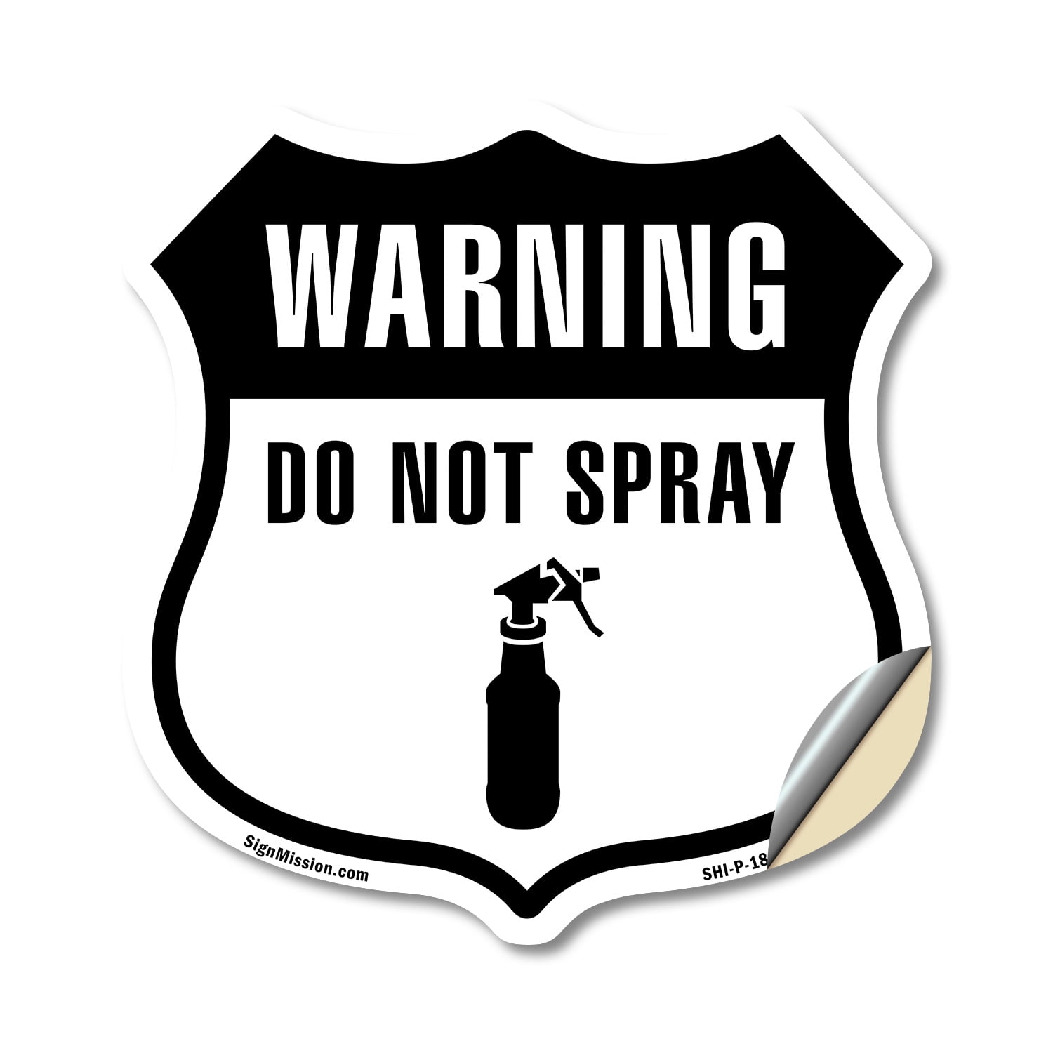 warning do not spray (2 Pack) 12 inch X 12 inch Shield Shaped Heavy ...