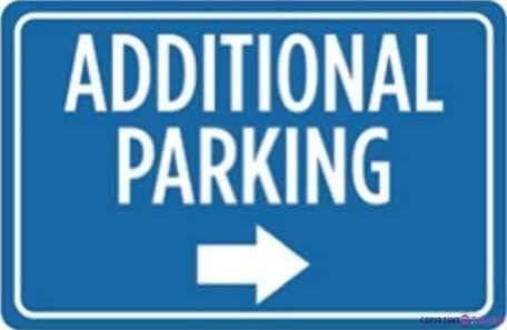warning plaque Additional Parking Print Blue White Right Arrow Picture ...