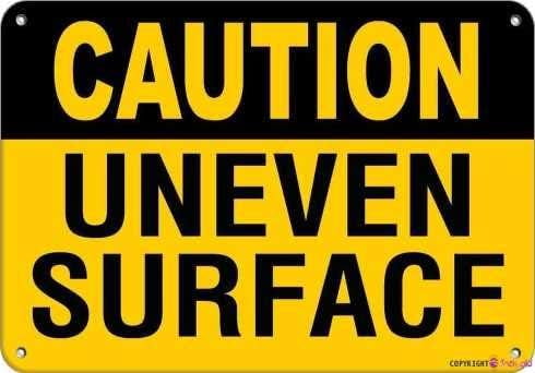 warning plaque Caution Uneven Surface Hazard Watch Your Steps Metal Tin ...