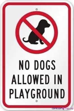 warning plaque No Dog Allowed In Playground Metal Tin Sign Wall Art ...