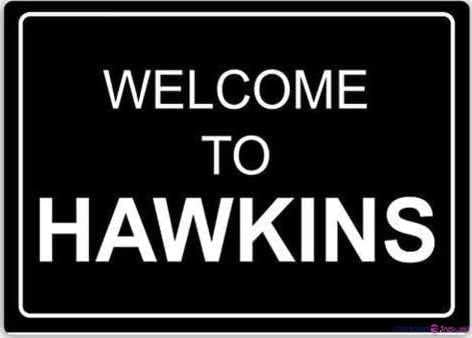 warning plaque Metal Tin Welcome To Hawkins Wall Metal For Wall Art ...