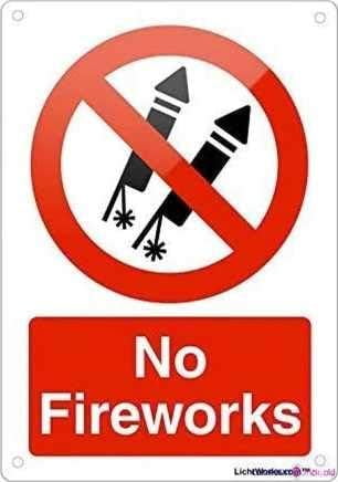 warning plaque Prohibited No Fireworks Metal Tin Sign Wall Art Decor ...