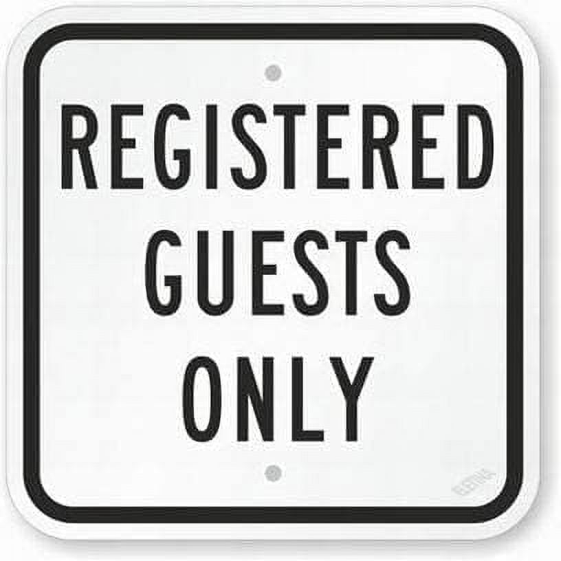 warning plaque Tin Metal Signs Registered Guests Only Sign Safety Sign ...