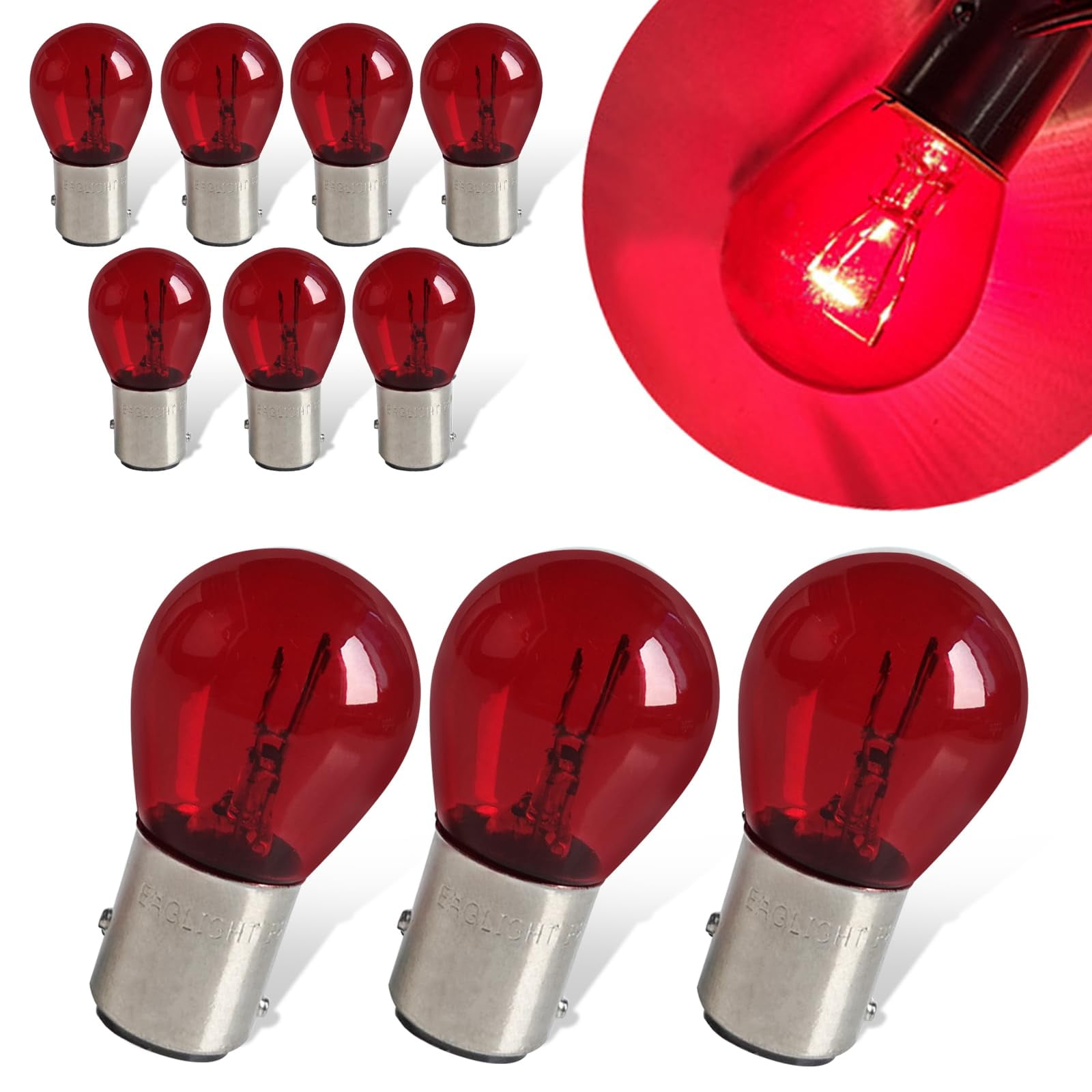 waswale 1157 12V 21/5W Stable Filament Structure Halogen Brake Light ...