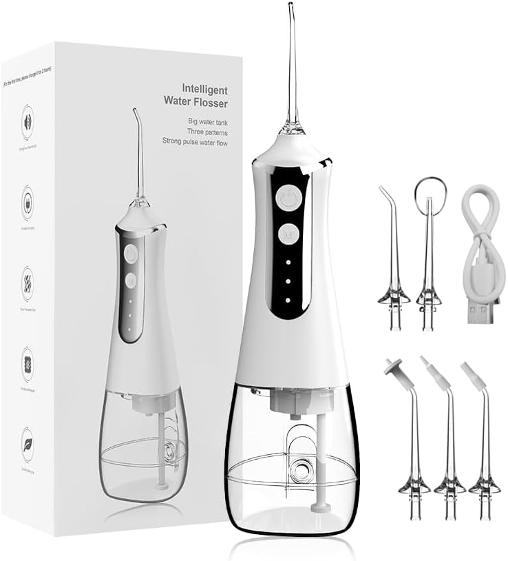 water flosser,Cordless Portable Flosser Rechargeable,IPX7 Waterproof ...