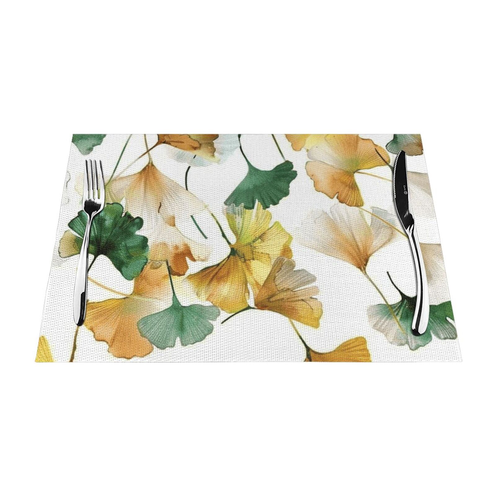 watercolor flowers mat, heat-resistant dining table mat, washable PVC ...