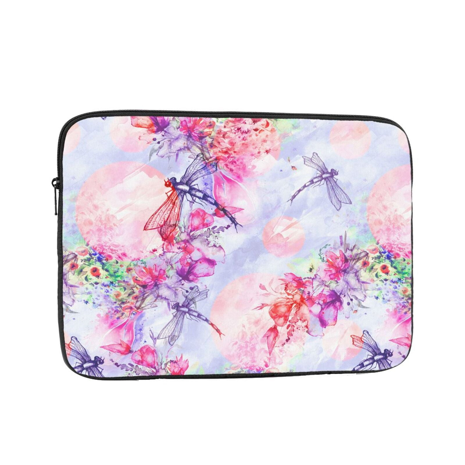 watercolor flowers pink 17 inch Portable Laptop Sleeve Compatible with ...