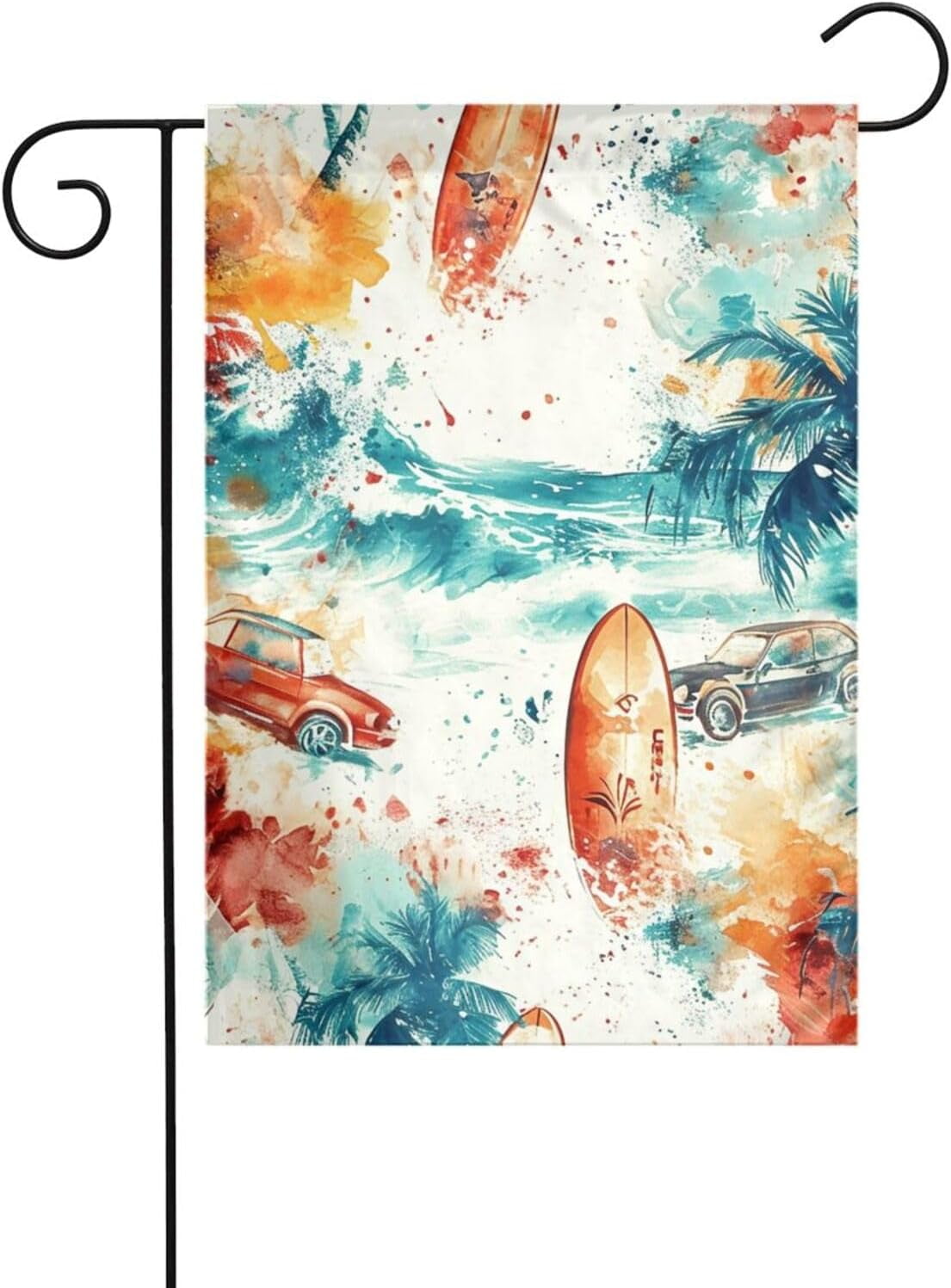 watercolor surf boards Garden Flags Double Sided,Garden Flags for All ...