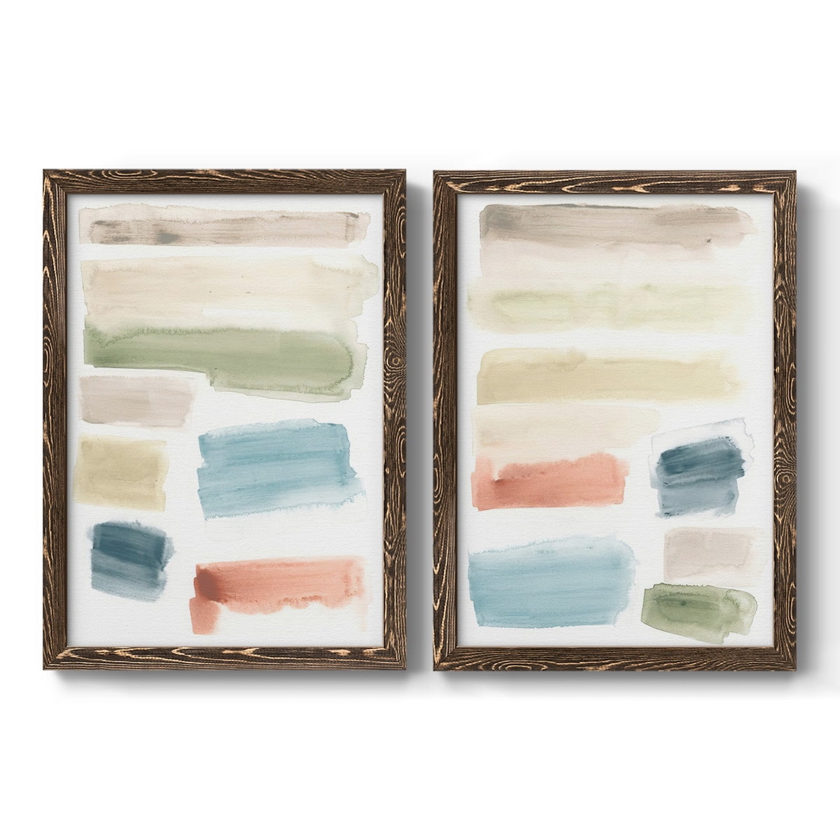 Watercolor Swatches I - Premium Framed Canvas 2 Piece Set - Ready to ...