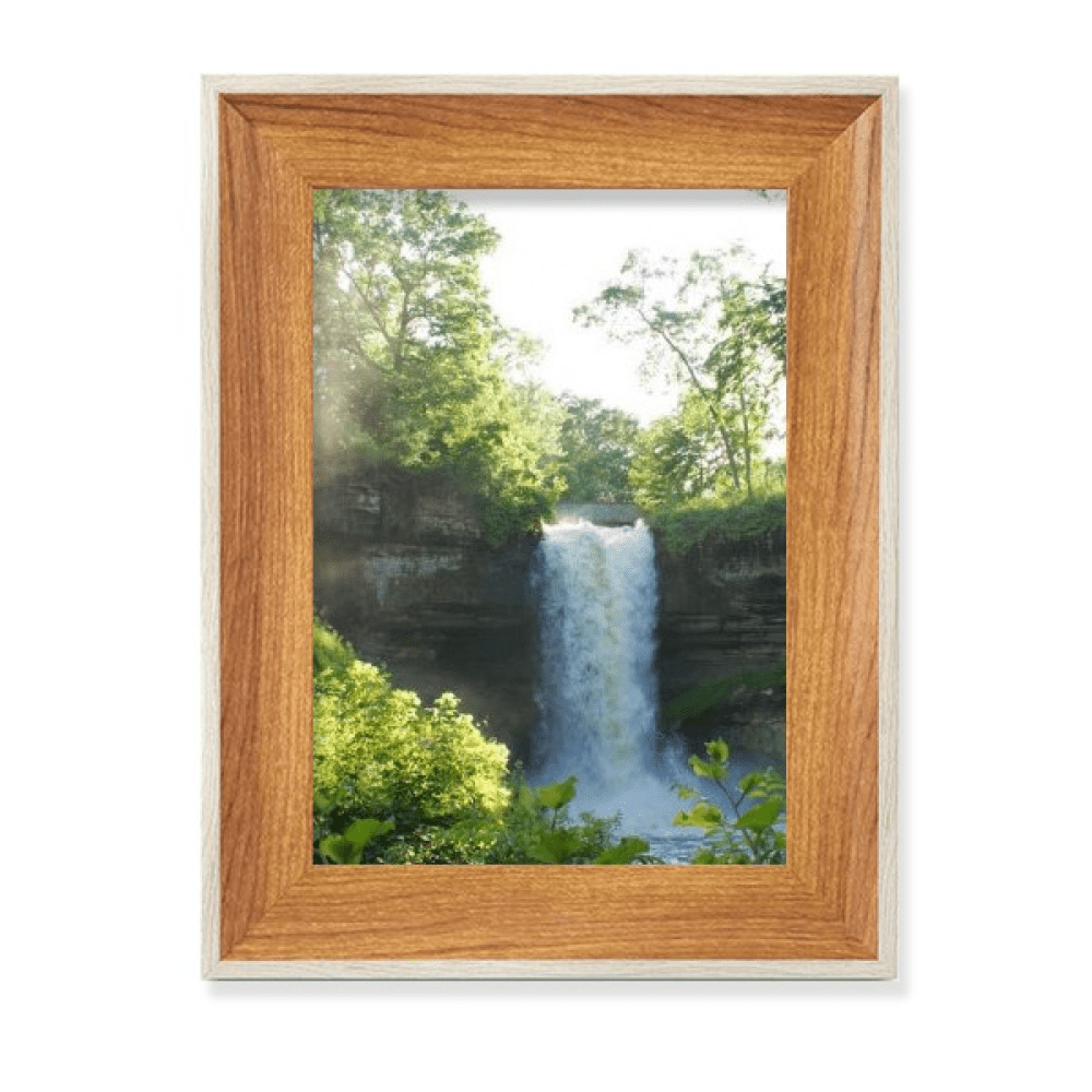waterfall science nature ry scenery desktop wooden photo frame display ...