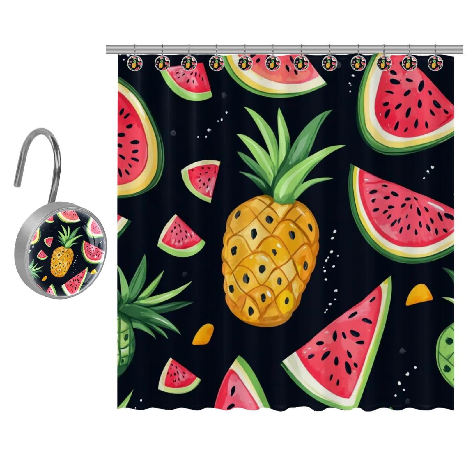 watermelon pineapple (3) Bathroom Decor Set | Includes Shower Curtain ...