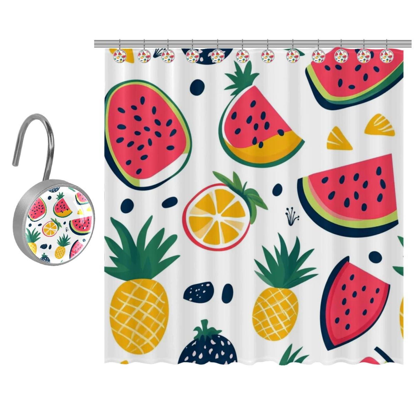 watermelon pineapple Shower Curtain Set for Bathroom - Walmart.com