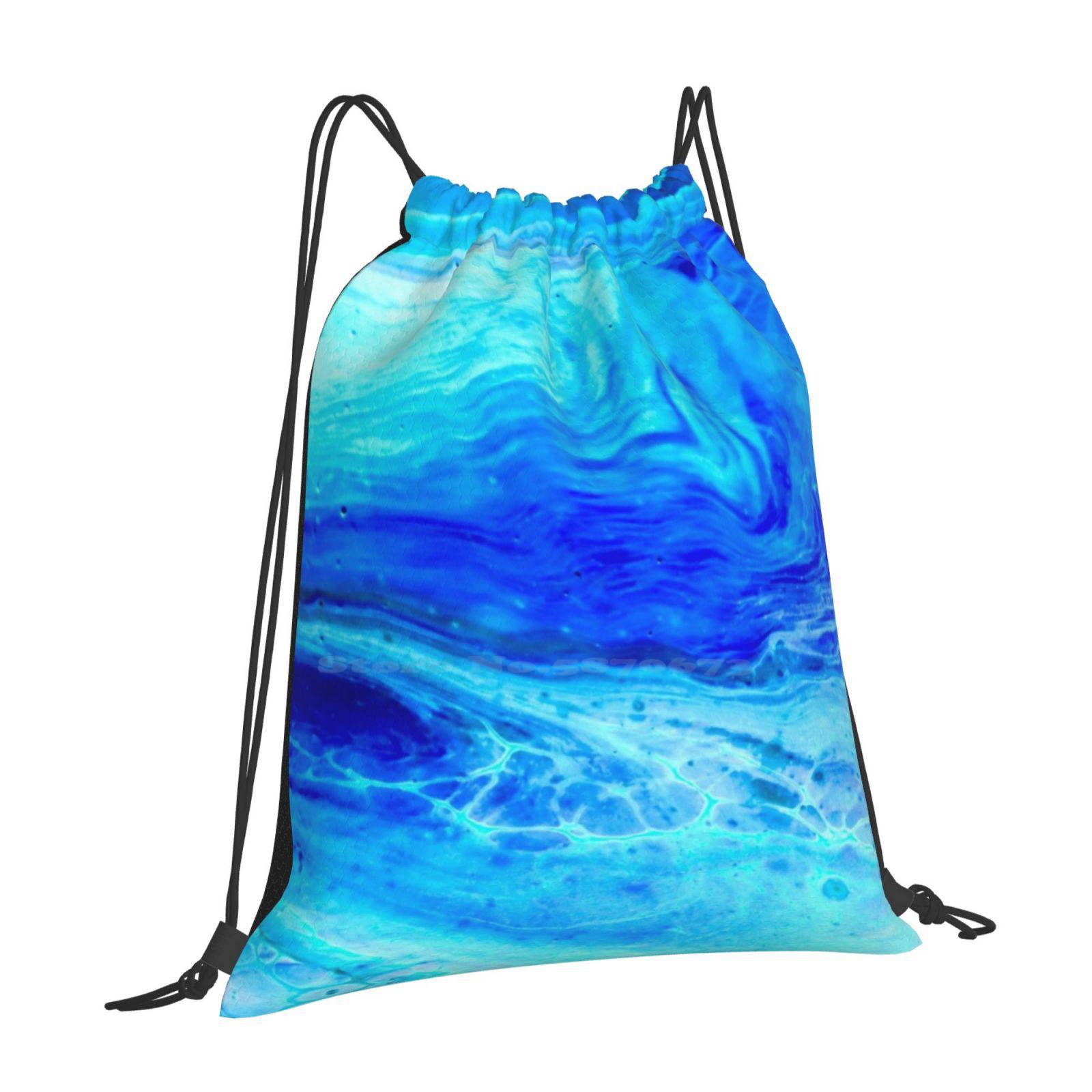 “waves” Acrylic Art Pour Bags Travel Laptop Backpack Acrylic Pour ...