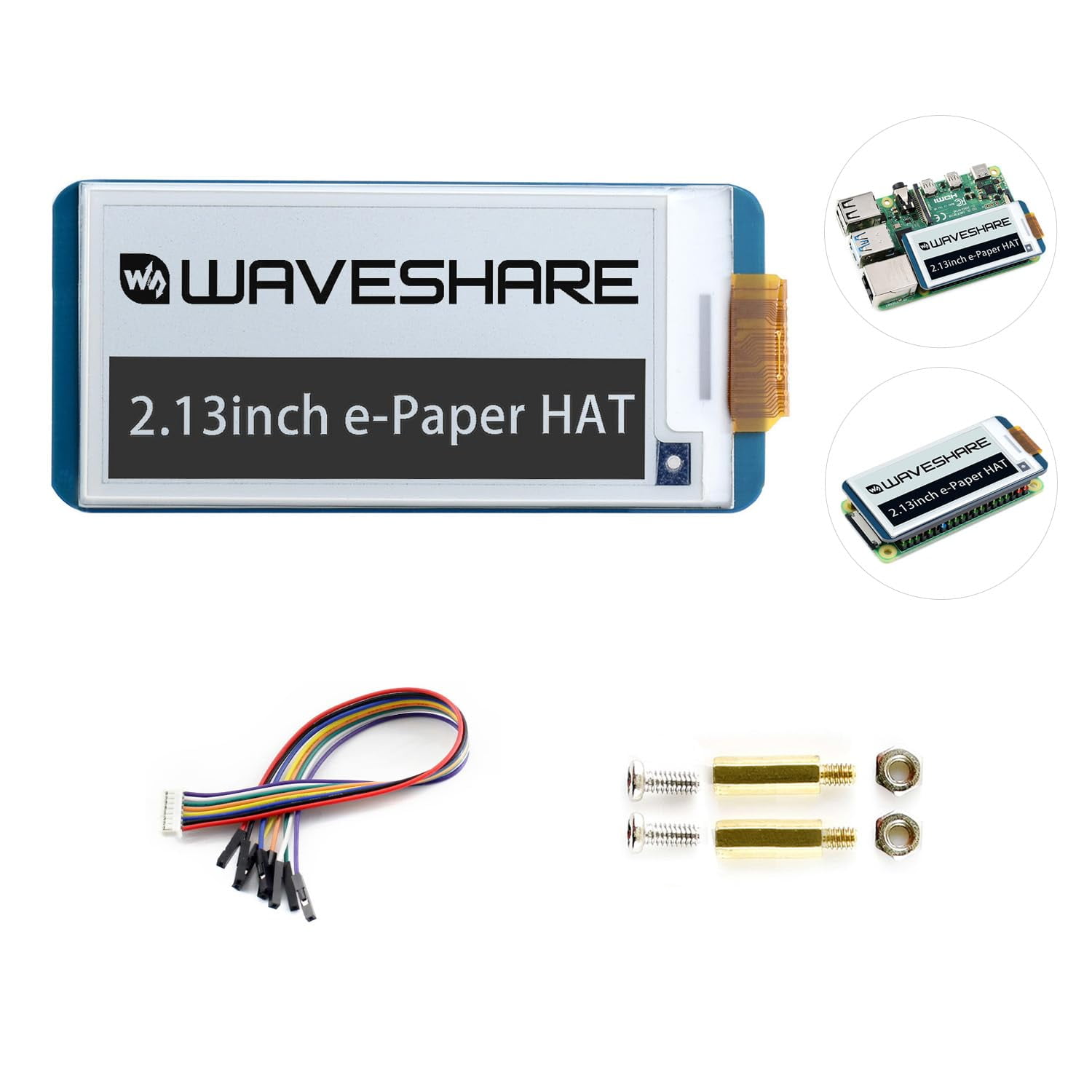 waveshare 2.13inch E-Ink Display SSF20 HAT V4 Version with Raspberry Pi Raspberry Pi 5/4B/3B ...