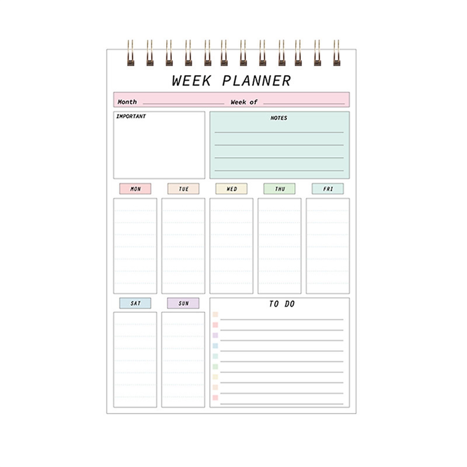 wdysjhzjbsl Weekly Planner Pad with Spiral Binding, Undated Tear-Off ...