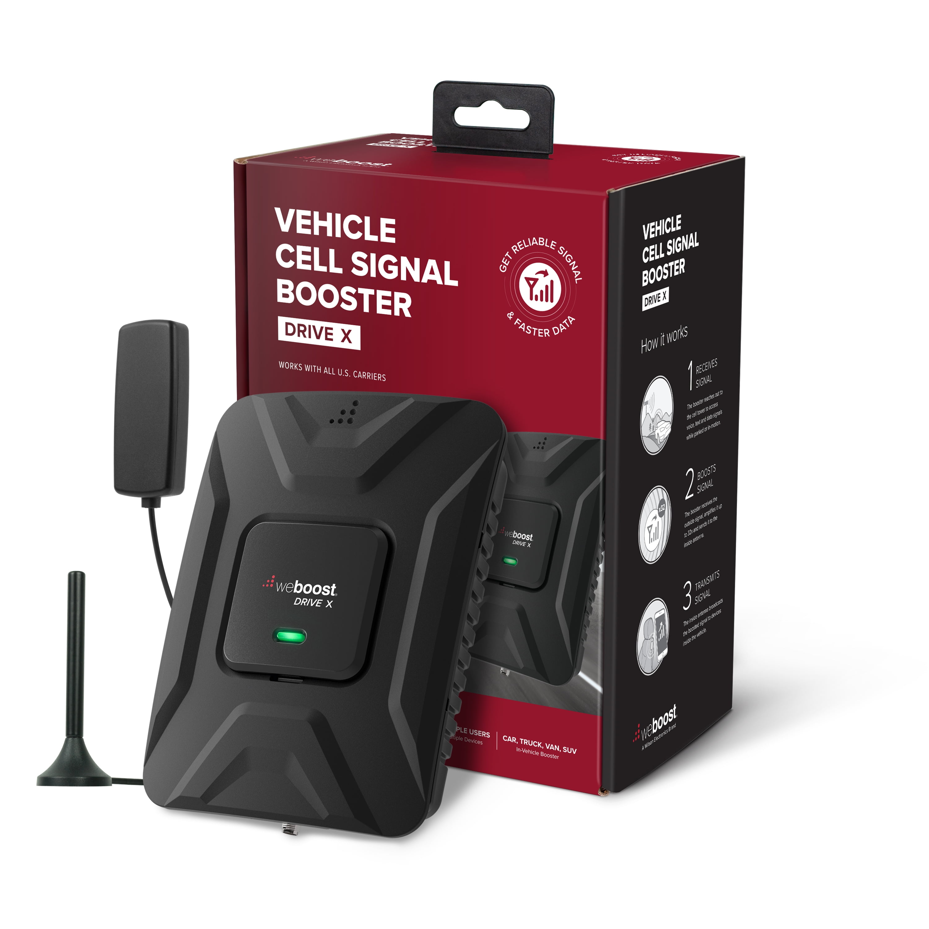 weBoost Drive X, 4G & 5G Vehicle Cell Signal Booster for All weBoost Drive X, 4G & 5G Vehicle Cell Signal Booster for All