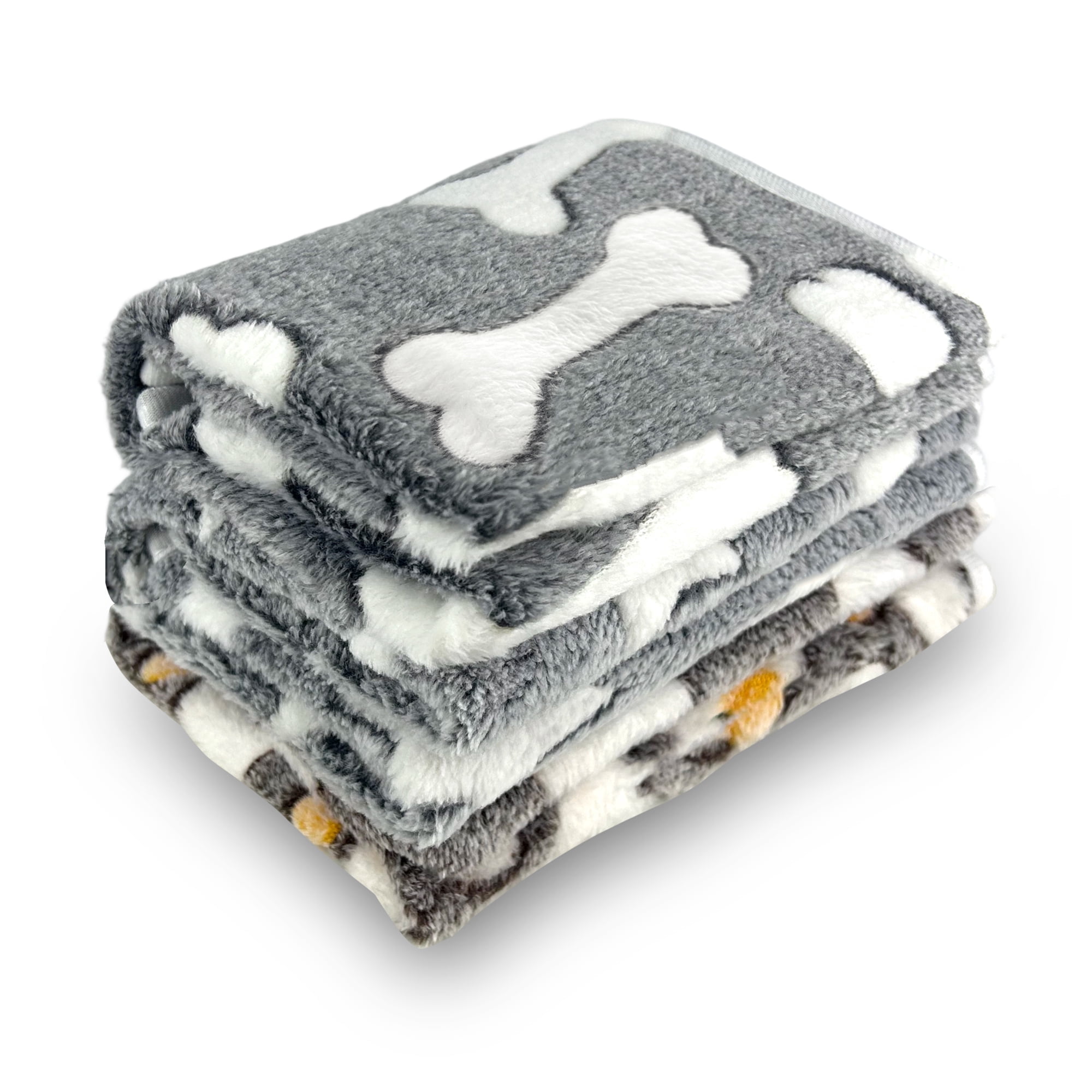 weVSwe 1 Pack 3 Puppy Blankets Super Soft Warm Sleep Mat Grey Cute ...