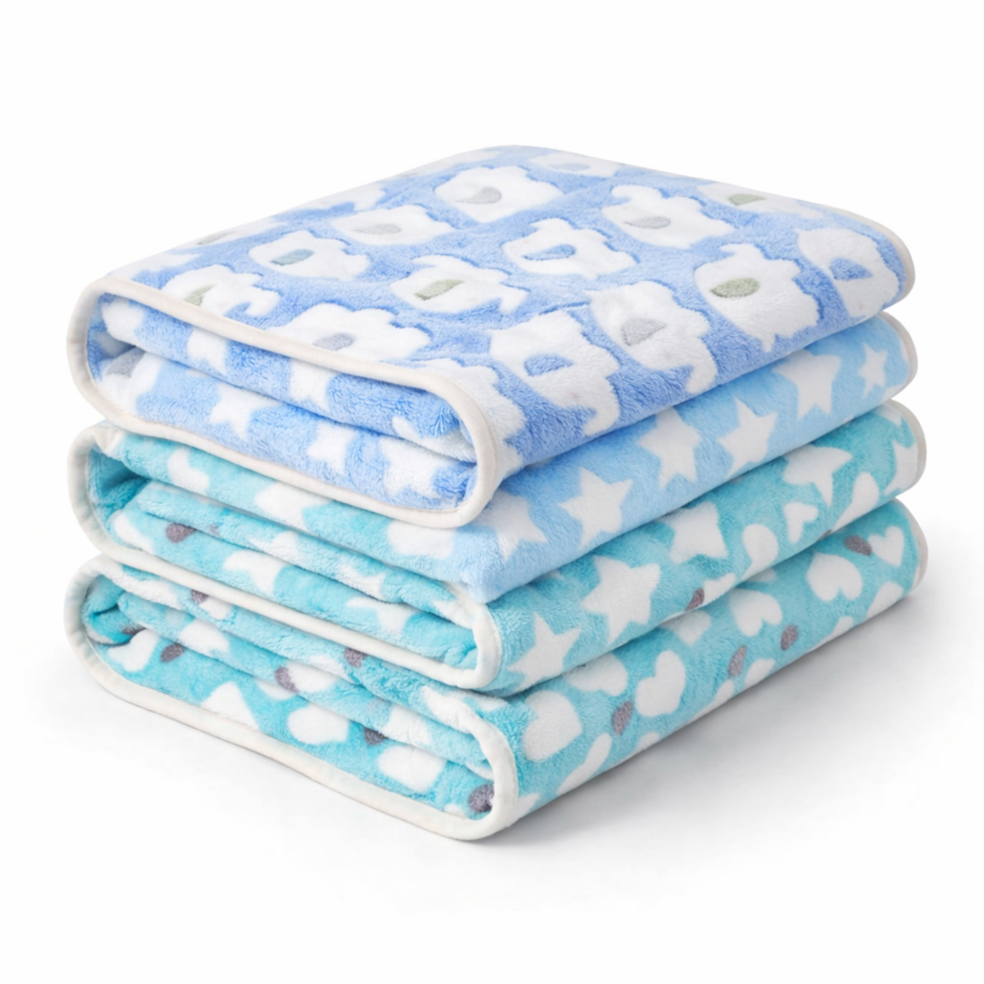 weVSwe 1 Pack of 3 Small Dog Blankets Ultra-Soft Warm Sleeping Pad Blue ...