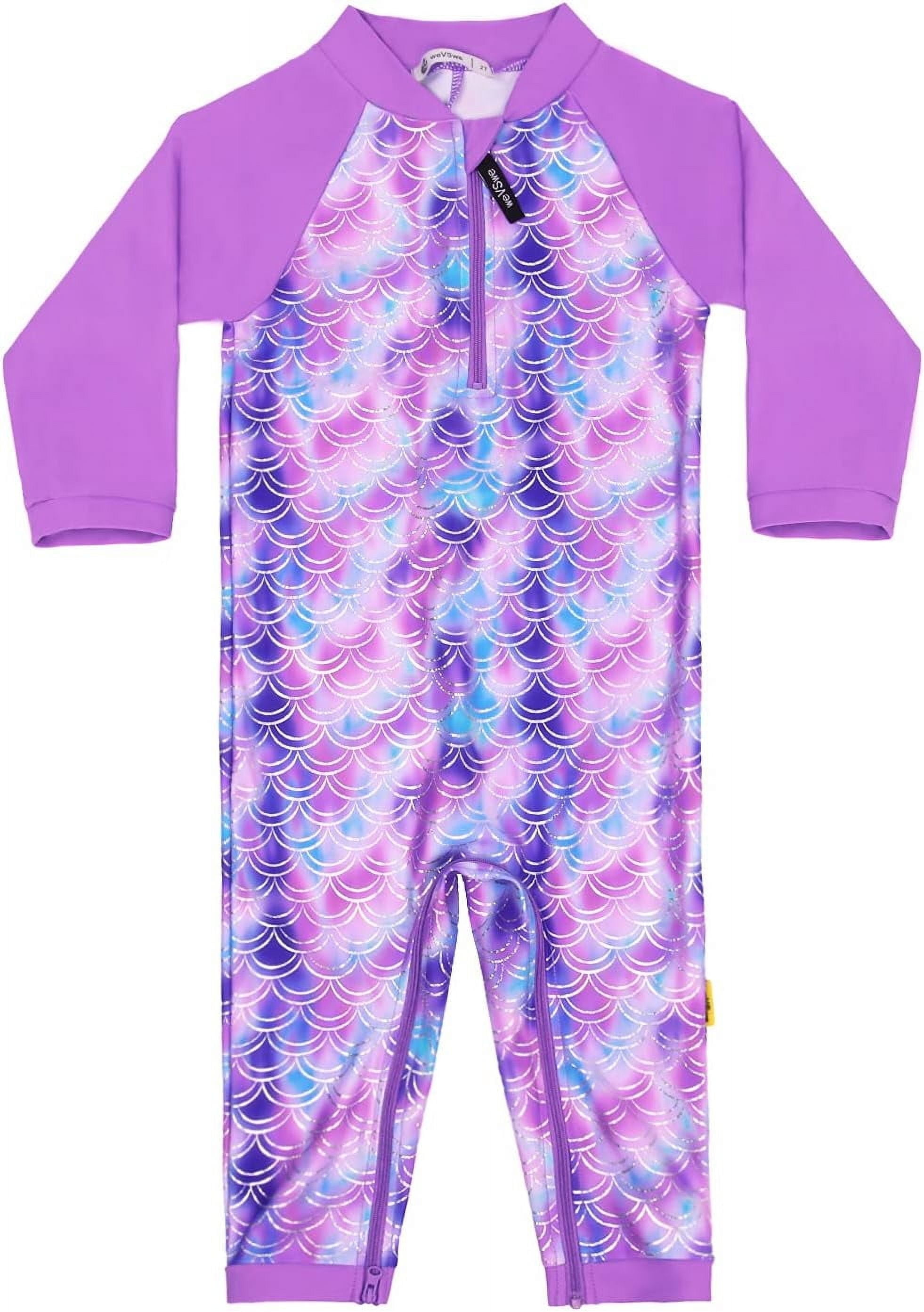weVSwe Baby Girl Toddler Rash Guard Swimsuit with UPF 50+ Sun ...