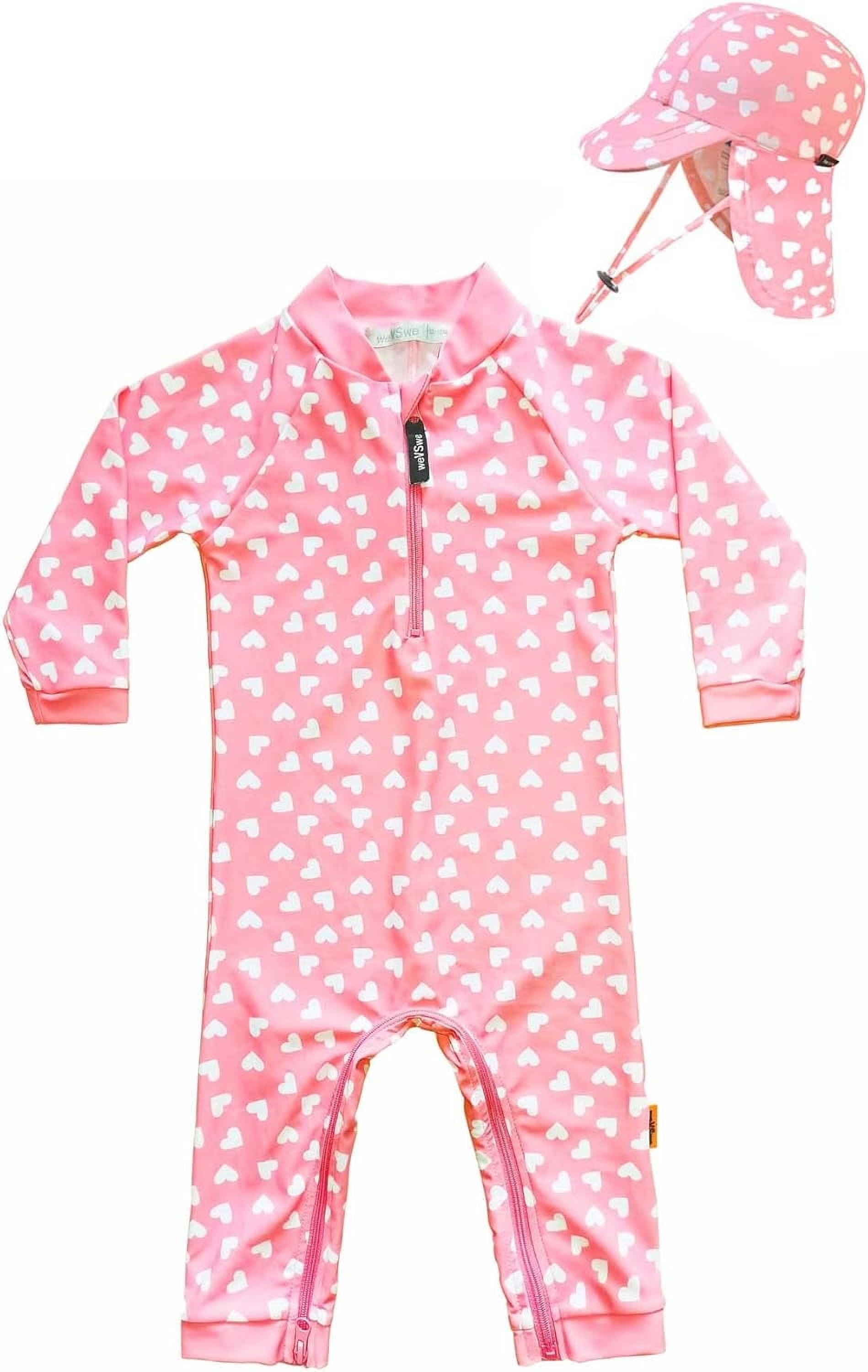weVSwe Baby Swimsuit Girl Rash Guards Sun Protection Infant Long Slevee ...