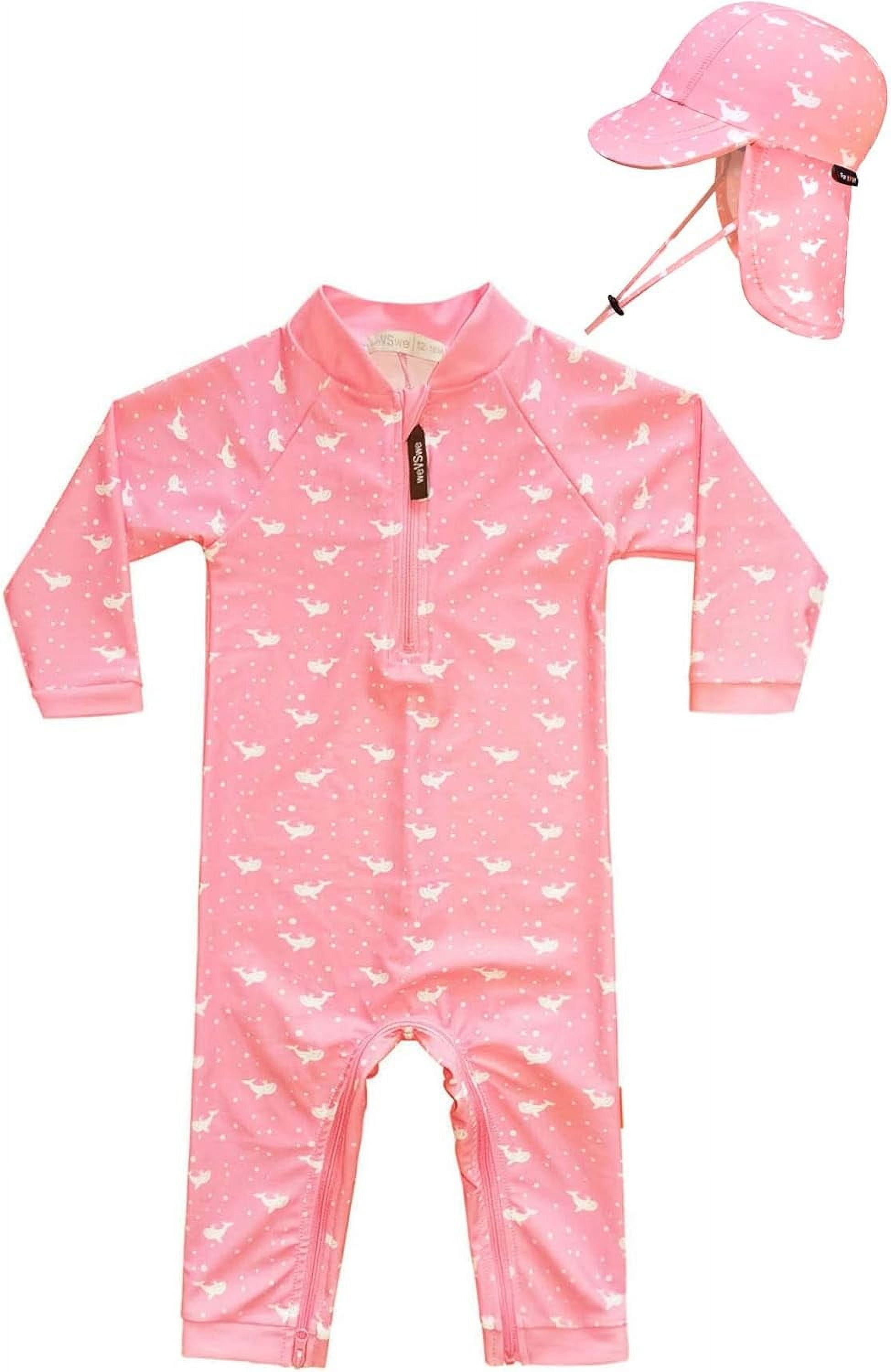 weVSwe Baby Swimsuit Girl Rash Guards Sun Protection Infant Long Slevee ...
