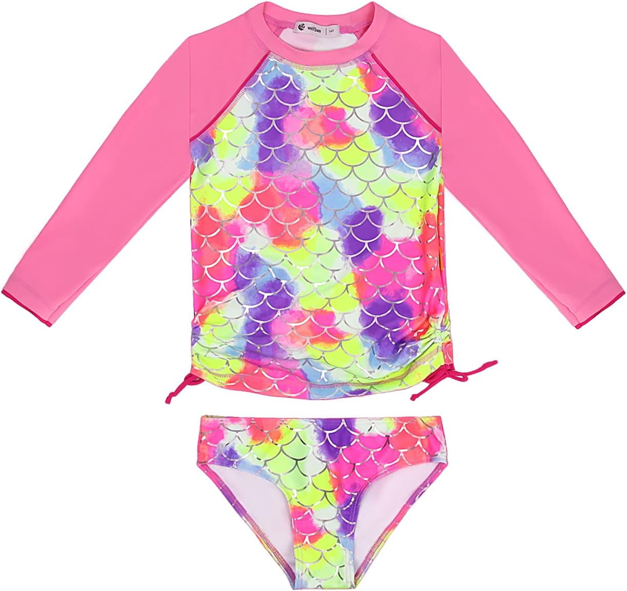 weVSwe Girls Rash Guard Swimsuit Rare Hem Cuffs Bathing Suit UPF 50 ...