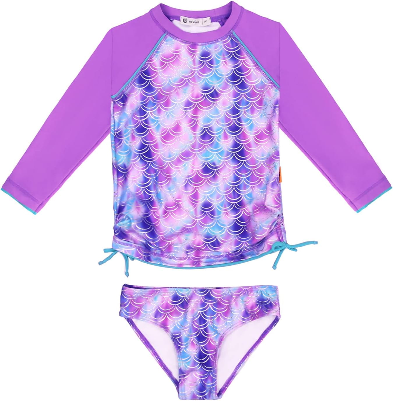weVSwe Girls Rash Guard Swimsuit Rare Hem Cuffs Bathing Suit UPF 50 ...