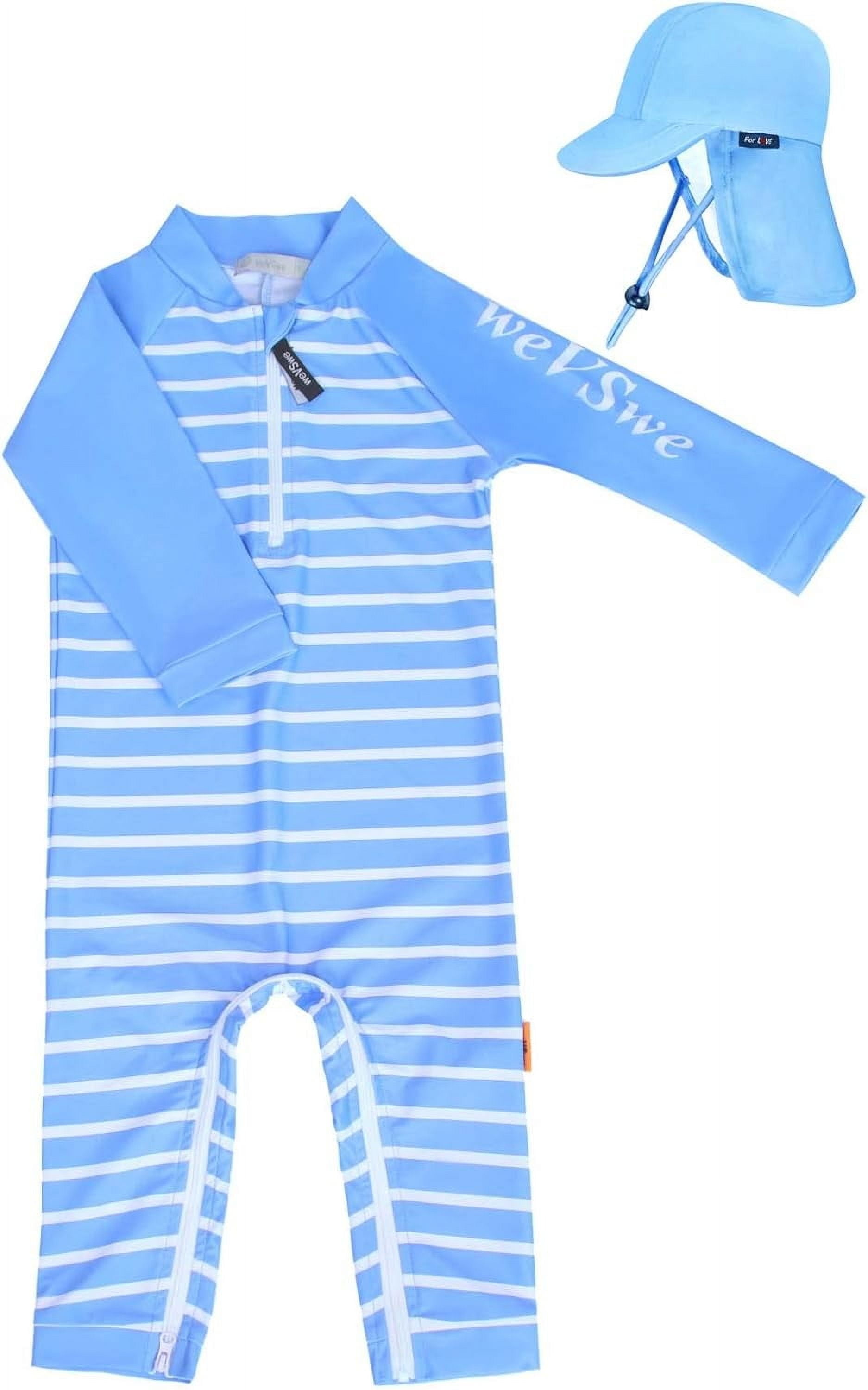 weVSwe Newborn Baby Boy Swimsuit Toddler Rash Guard Long Sleeve UPF 50 ...