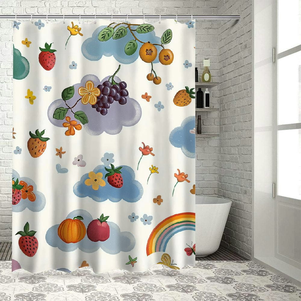 weather doodle Patterned Shower Curtain, Waterproof Fabric Shower ...