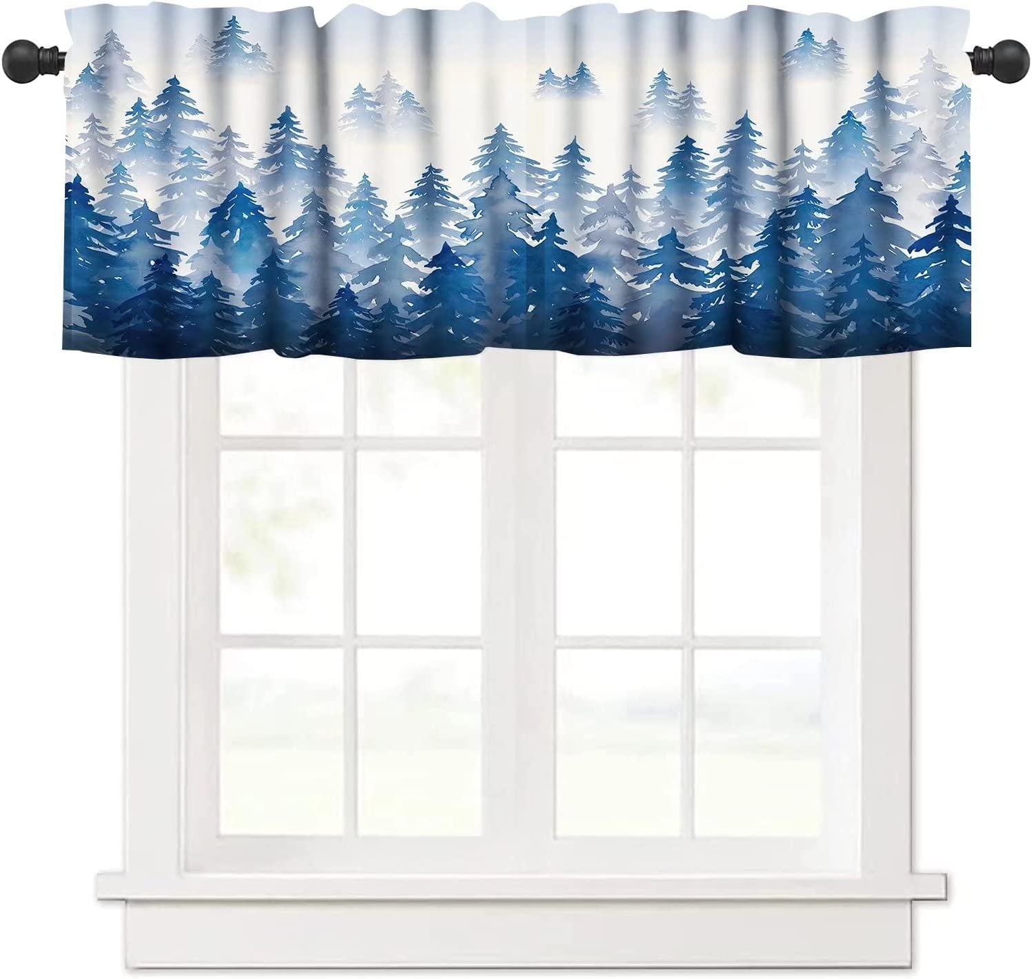 wecgfvo Forest Camouflage Valance Curtain Forest Camo Conifer Oak ...