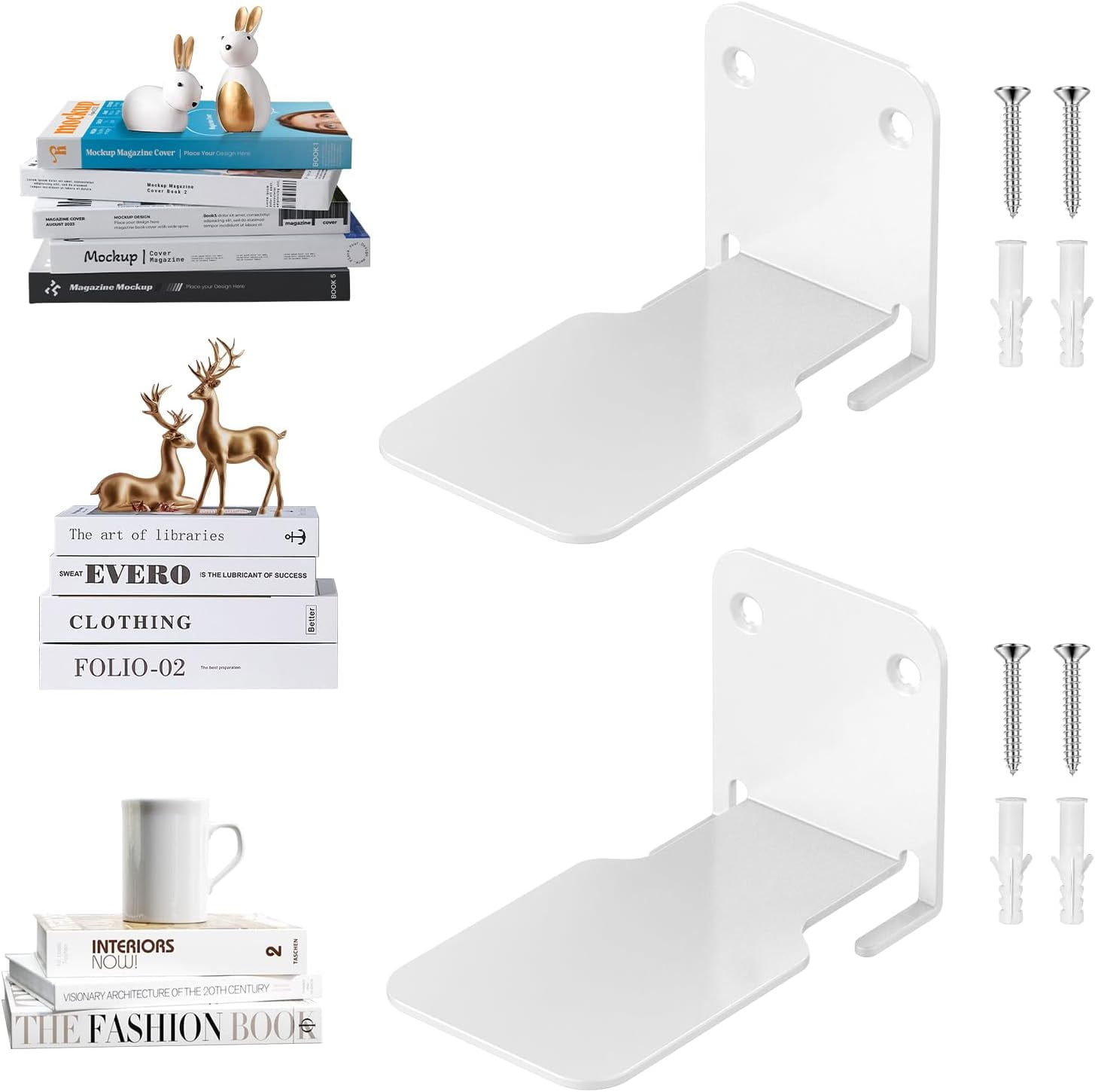 wecgfvo Invisible Floating Bookshelf Floating Book Shelves for Wall ...