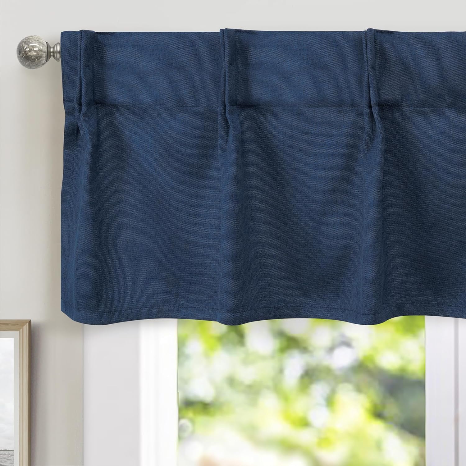 wecgfvo Pinch Pleat Valance for Kitchen Window Blackout Faux Linen ...
