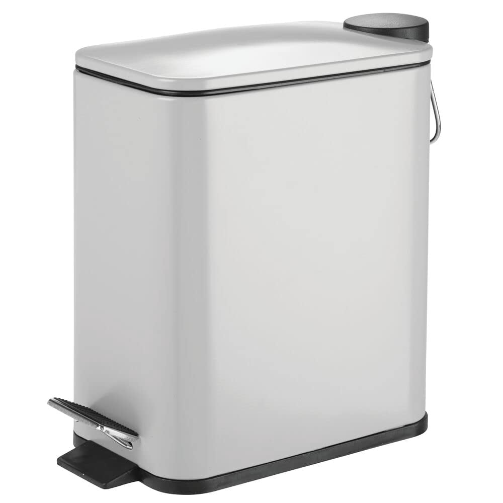 wecgfvo Slim Metal Rectangle 1.3 Gallon/5 Liter Trash Can with Step ...