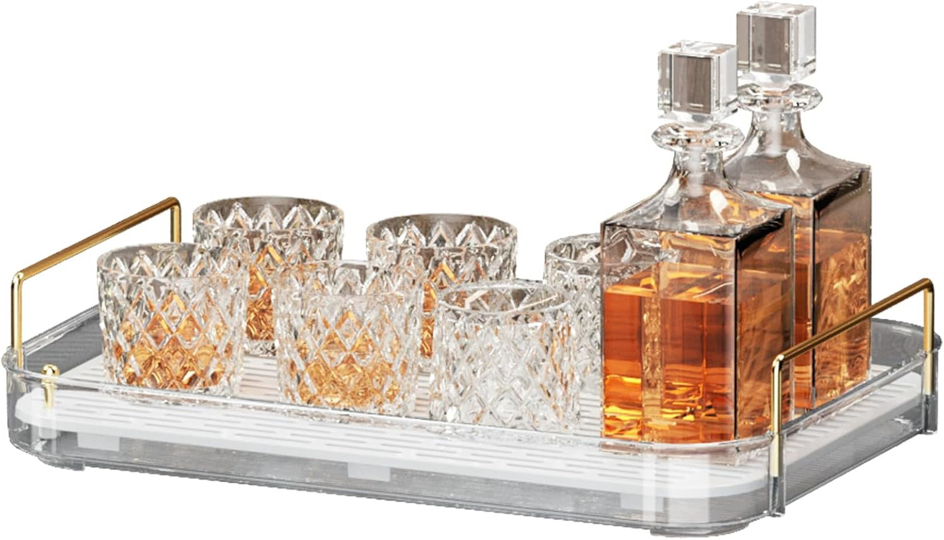 wecgfvo Whiskey Tray and Glass Cup Rack with Drain Board Mug Holder and ...