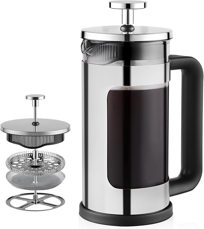 wedrink French Press Coffee Maker, Thicken Heat-Resistant Borosilicate ...