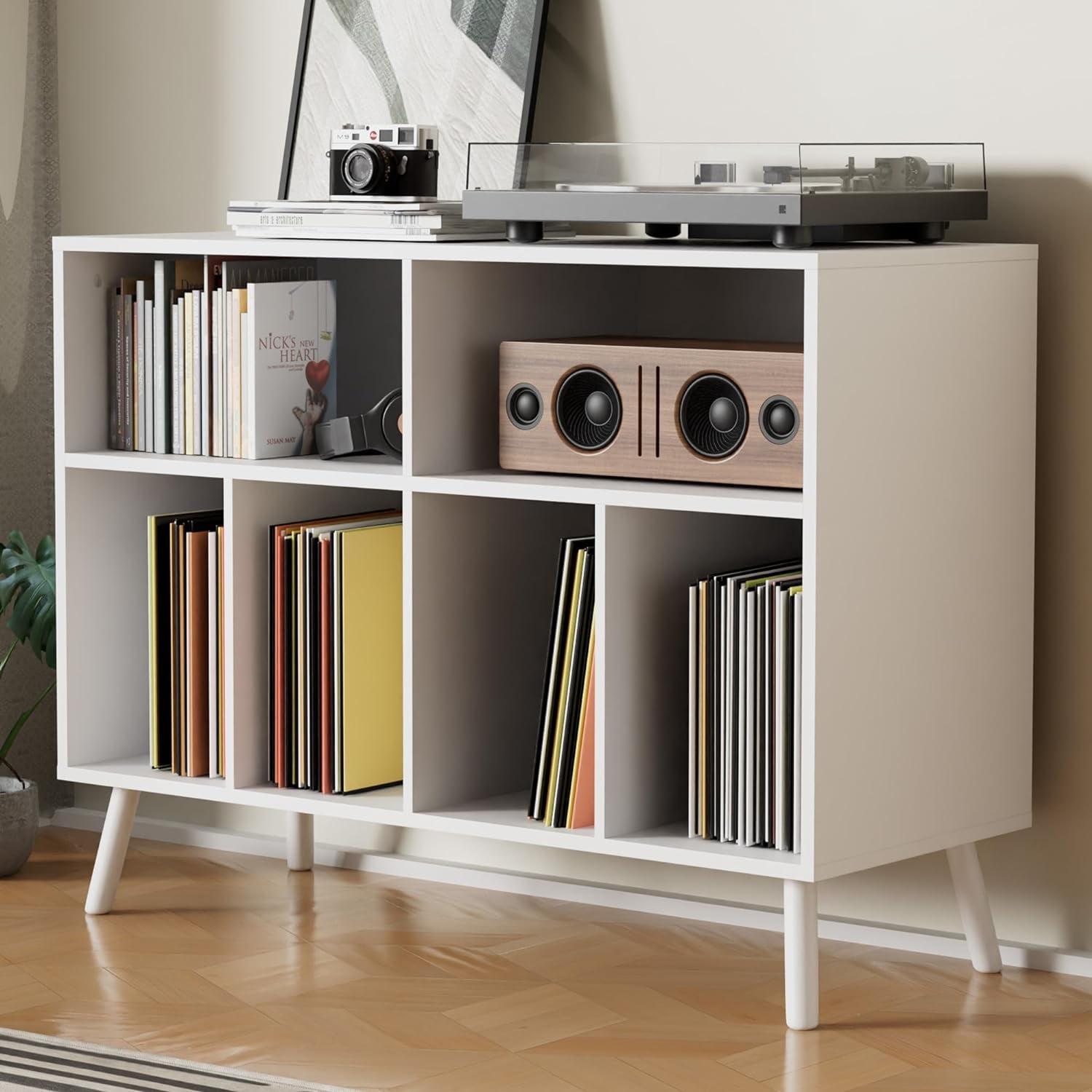 wedxcfvg Record Player Stand Turntables Stand with Charging Station and ...